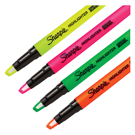 Sharpie Clear View Stick Highlighters Chisel Tip Assorted Ink Colors ...