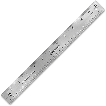 Westcott Stainless Steel Ruler 12 30cm - Office Depot