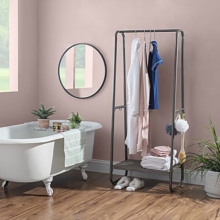 Linon Blaisdell Tall Clothing Rack 60 H x 27 14 W x 15 34 D Pewter ...