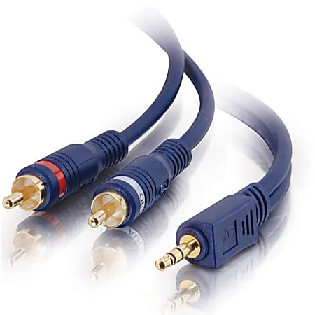 C2G 50ft Velocity One 3.5mm Stereo Male to Two RCA Stereo Male Y Cable ...