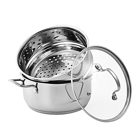 Bergner Essentials Stainless Steel Soup Pot With Tempered Glass Lid And ...