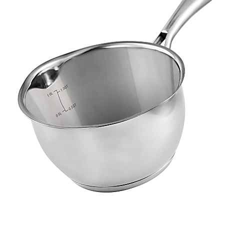 Bergner Essentials Stainless Steel Saucier Pot With Tempered Glass Lid ...