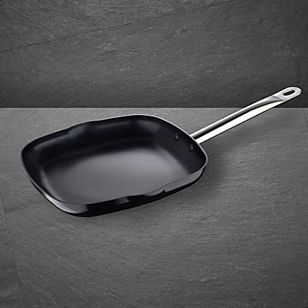 Bergner Aluminum Non Stick Grill Pan 11 Black - Office Depot