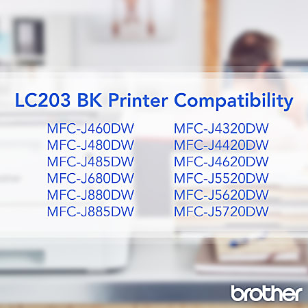 Brother LC203 Black High Yield Ink Cartridges Pack Of 2 LC2032PKS ...
