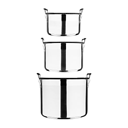 Masterpro Smart 3 Piece Stainless Steel Stock Pot Set Silver - Office Depot