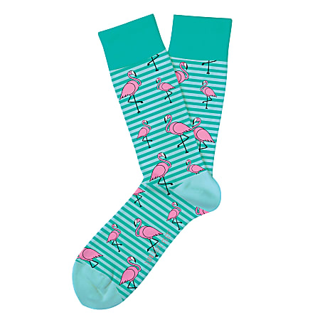 Two Left Feet Socks Funky Flamingo Small Blue - Office Depot