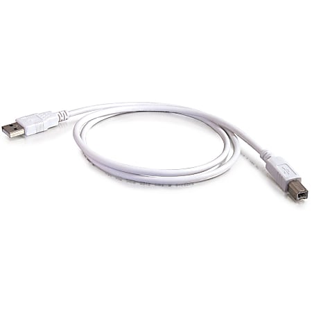 C2G 2m USB Cable USB A to USB B Cable Type A Male Type B Male 6ft White ...