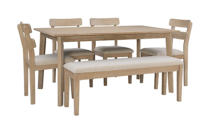 Powell Delavan 6 Piece Dining Set 30 H x 60 W x 36 D NaturalGray ...