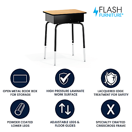 Flash Furniture 24 W Student Desk Natural - Office Depot