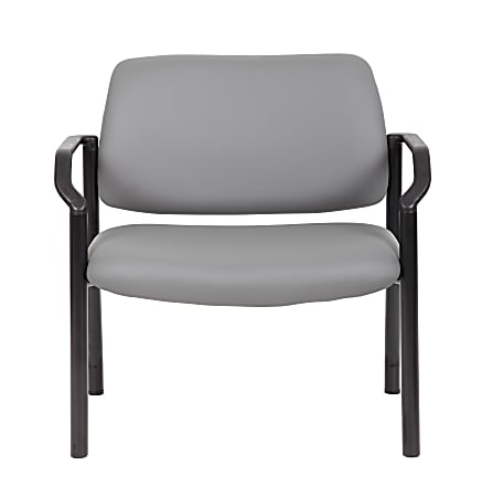 Boss Office Products Antimicrobial Vinyl Mid Back Guest Chair Grey ...