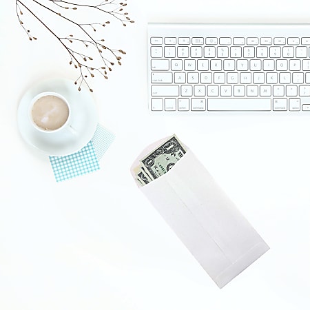 JAM Paper Coin Envelopes 7 Gummed Seal White Pack Of 250 Envelopes ...