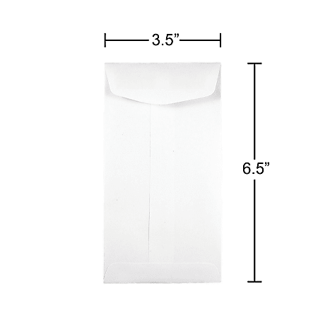 JAM Paper Coin Envelopes 7 Gummed Seal White Pack Of 250 Envelopes ...
