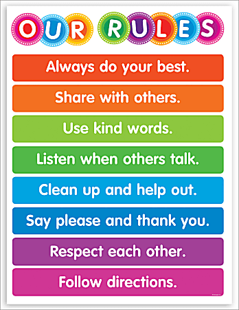 Color Your Classroom Chart, Our Rules, 17" x 22", Multicolor, Grades ...