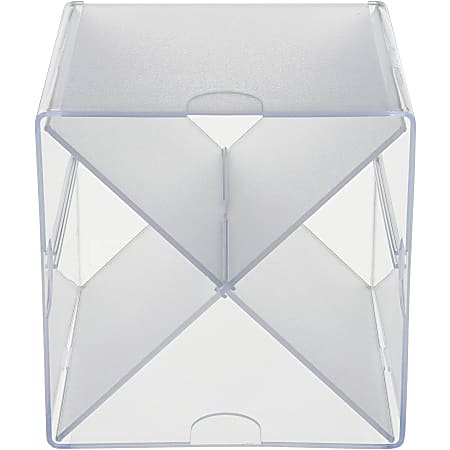 Deflecto Stackable Cube With X Divider 6 H x 6 W x 6 D Clear - Office Depot