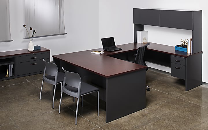 WorkPro Modular 72 W x 36 D Left Pedestal Computer Desk ...