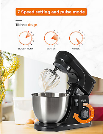 Commercial Chef Electric Stand Mixer 4.7 Quart Black - Office Depot
