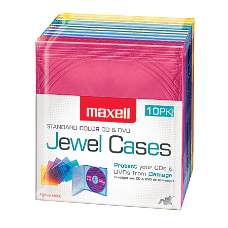 Maxell Standard Jewel Cases Assorted Colors Pack Of 10 - Office Depot
