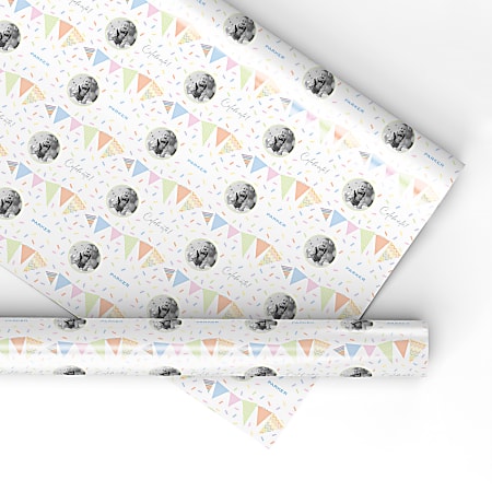 Custom Full Color Gloss Finish Wrapping Paper Standard Roll 7 x 29 14 ...