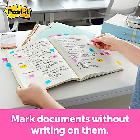 Post it Flags in Desk Grip Dispenser 1 x 1 1116 Yellow 200 Flags ...
