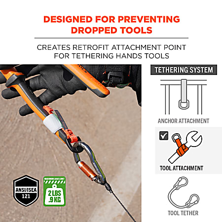 Ergodyne 3707 Web Tool Tethers 3 12 Orange Pack Of 6 Tethers - Office Depot