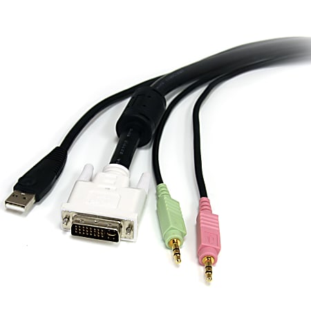 StarTech.com 6 ft 4 in 1 USB DVI KVM Cable with Audio and Microphone ...