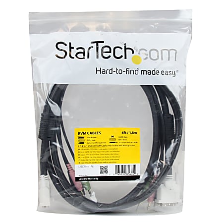 StarTech.com 6 ft 4 in 1 USB DVI KVM Cable with Audio and Microphone ...