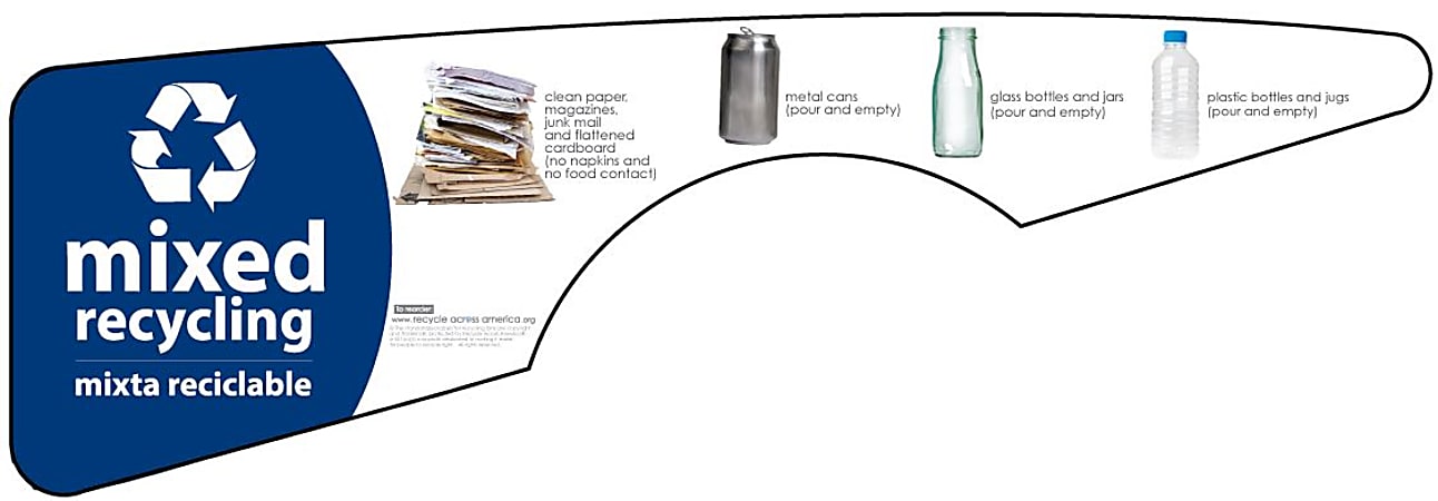 Recycle Across America Mixed Standardized Recycling Labels, MXD-TRI, 15 ...