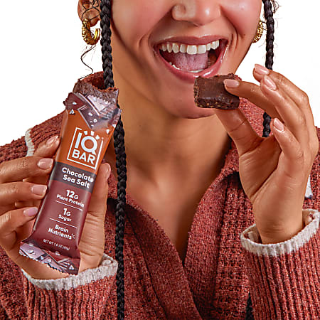 IQ BAR Brain Fuel Protein Bars Chocolate Sea Salt 1.6 Oz Box Of 24 Bars ...