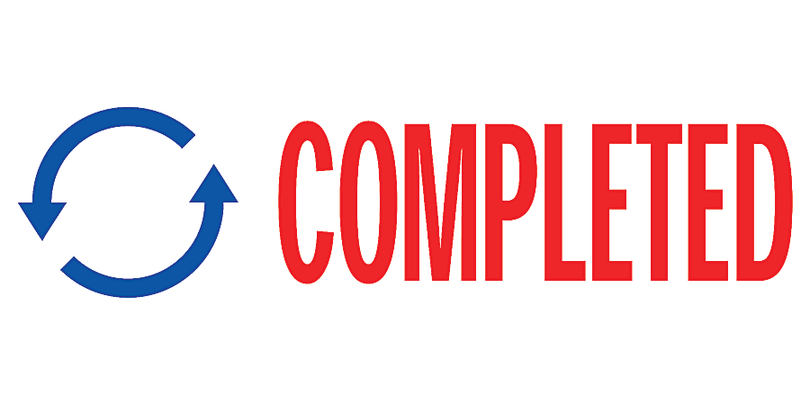 AccuStamp Pre Ink Message Stamp Completed RedBlue - Office Depot