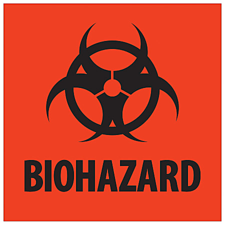 Tape Logic Preprinted Shipping Labels DL1283 Biohazard Square 4 x 4 ...