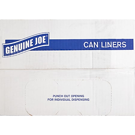 Genuine Joe Super Hexene Clear Trash Can Liners 0.6 mil 10 Gallons 24 x ...