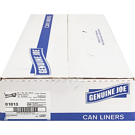 Genuine Joe Super Hexene Clear Trash Can Liners 33 Gallons 33 x 39 Box ...