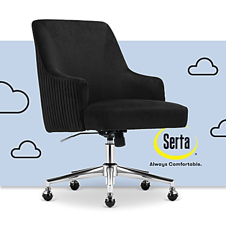 Serta Scarlett Ergonomic Fabric Mid Back Home Office Chair Black ...