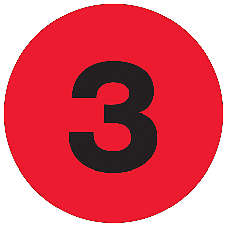 Tape Logic Permanent Inventory Labels DL1360 Number 3 Round 4 ...