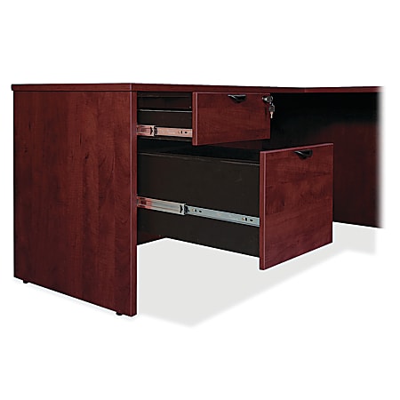 Lorell Prominence 2.0 66 W Right Pedestal Computer Desk Mahogany ...