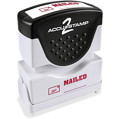 AccuStamp2 Pre Inked Message Stamp Mailed Red - Office Depot