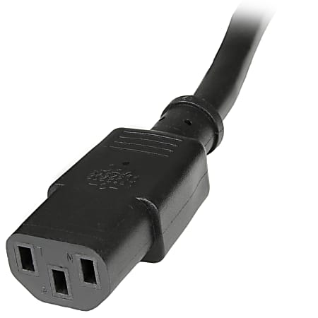 StarTech.com 1ft 0.3m Power Extension Cord C14 to C13 10A 125V 18AWG ...