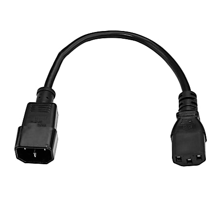 StarTech.com 3ft 1m Power Extension Cord C14 to C13 10A 125V 18AWG ...