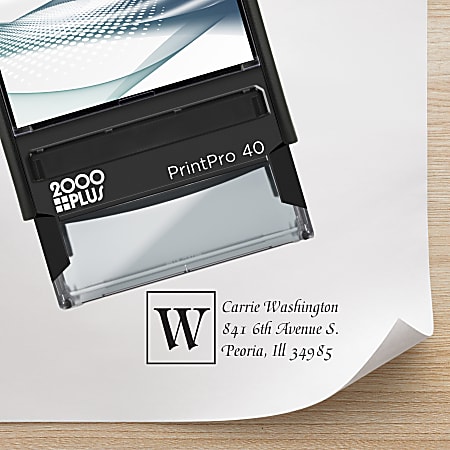 Custom 2000Plus PrintPro Self Inking Stamp 40PMRectangle Monogram 1316 ...