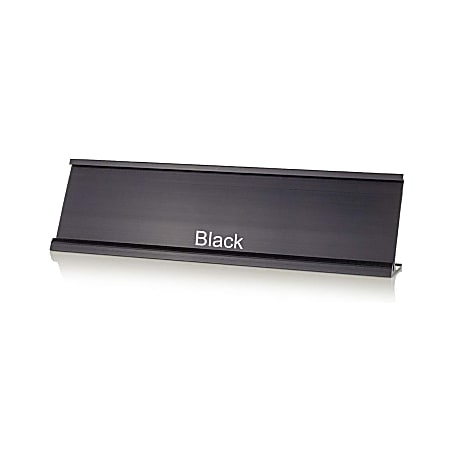 Slide In Metal Wraparound Desk Sign Holder Black Gold or Silver 2 x 10 ...