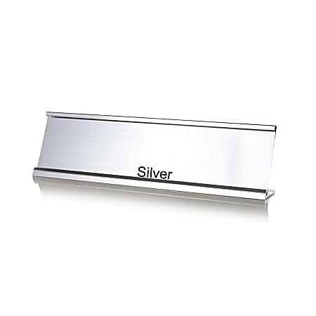 Slide In Metal Wraparound Desk Sign Holder Gold or Silver 2 x 12 ...