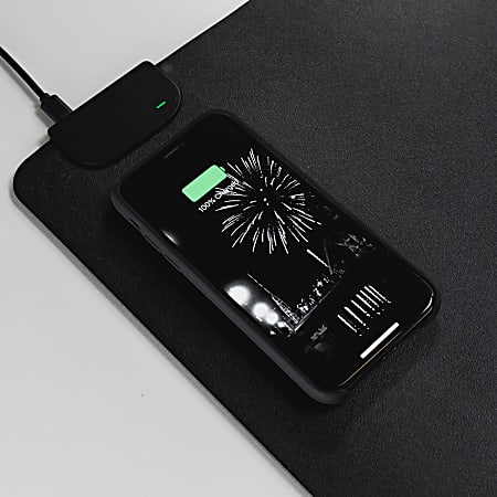 KeySmart TaskPad Wireless Charging Desk Pad Black - Office Depot