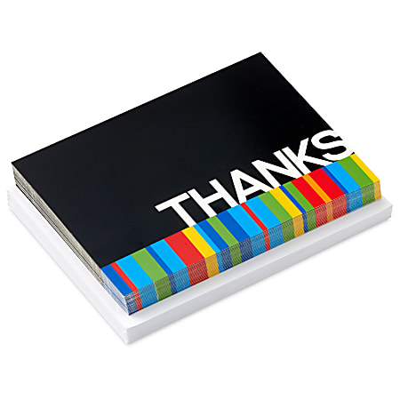 Hallmark Blank Thank You Notes Sporty Stripes on Black Pack of 20 Cards ...
