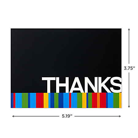 Hallmark Blank Thank You Notes Sporty Stripes on Black Pack of 20 Cards ...