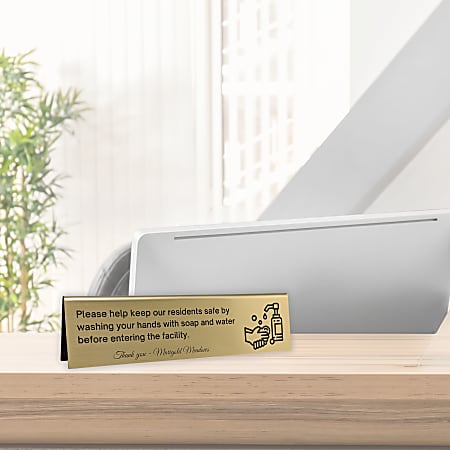 Custom Engraved Plastic Table Tent Signs 2 x 10 - Office Depot