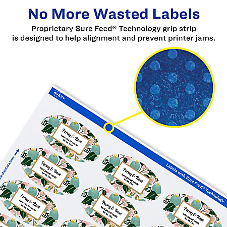 Avery Permanent Labels With Sure Feed 94053 WMP250 Oval 1 x 2 White ...