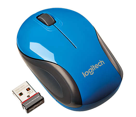 Logitech M187 Mini Wireless Optical Mouse Blue 910 002728 - Office Depot