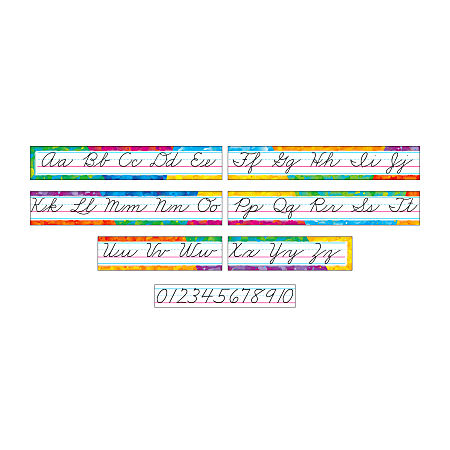 TREND Color Splash Zaner Bloser Cursive Alphabet Bulletin Board Set ...