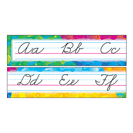 TREND Color Splash Zaner Bloser Cursive Alphabet Bulletin Board Set ...