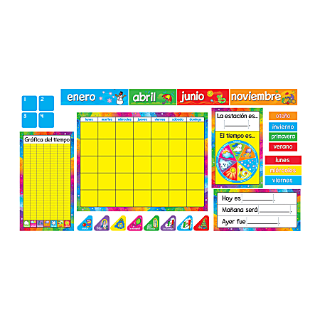 TREND Calendario Anual Spanish Bulletin Board Set Multicolor - Office Depot
